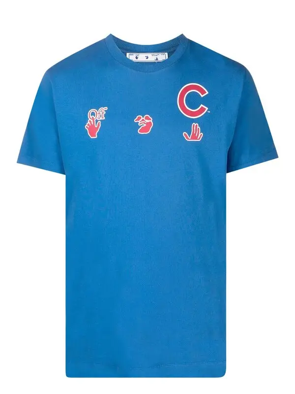 Off-White X Mlb Chicago Cubs Short-sleeve Tee /red - Blue