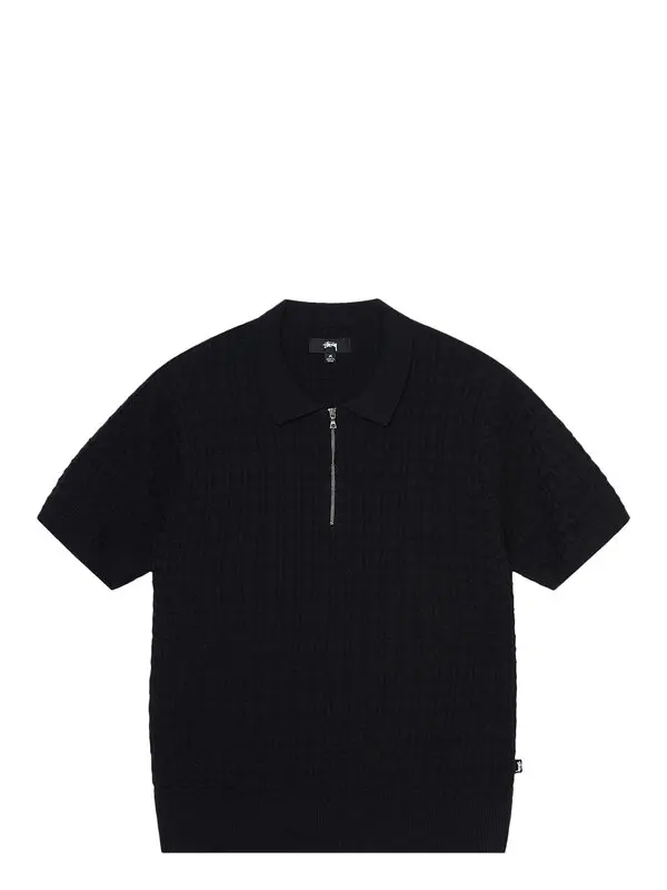 StÜssy Half Zip Polo Sweater - Black