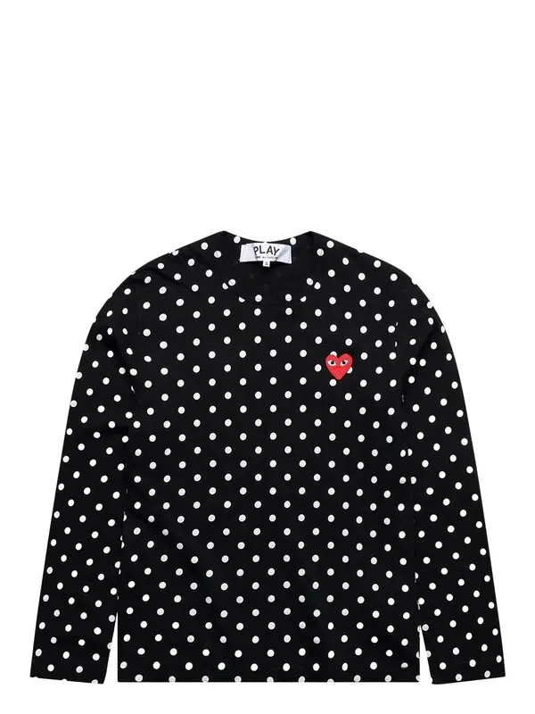 Play Comme Des Garcon Polka Dot Long-sleeve T-shirt - Black