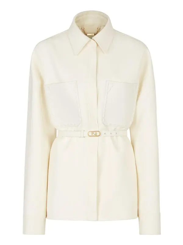Fendi Wool And Silk Go-to Jacket - White