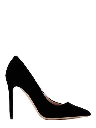 Giorgio Armani Velvet Court Shoes With Asymmetric Top Line - Black