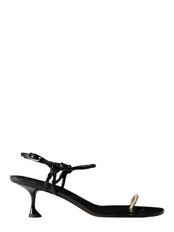Proenza Schouler Twisted Glossed-leather Sandals - Black