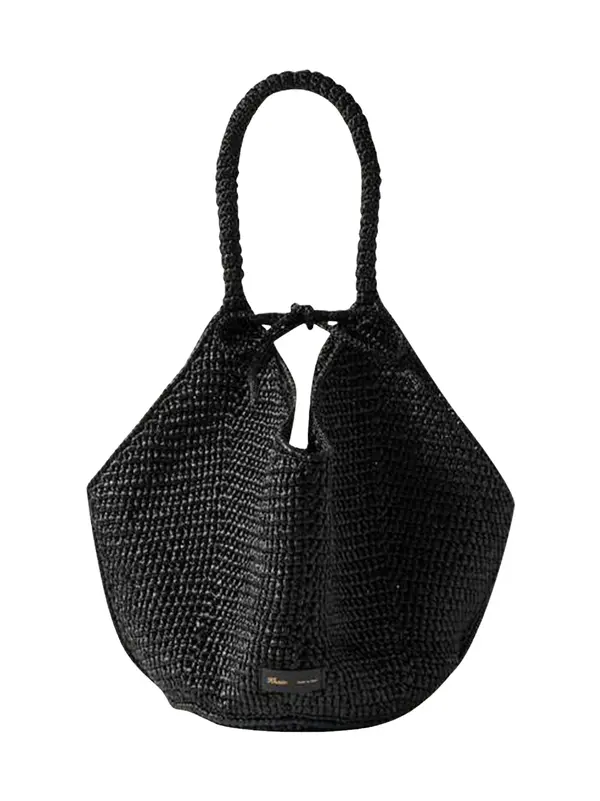 Khaite Lotus Raffia Tote - Black
