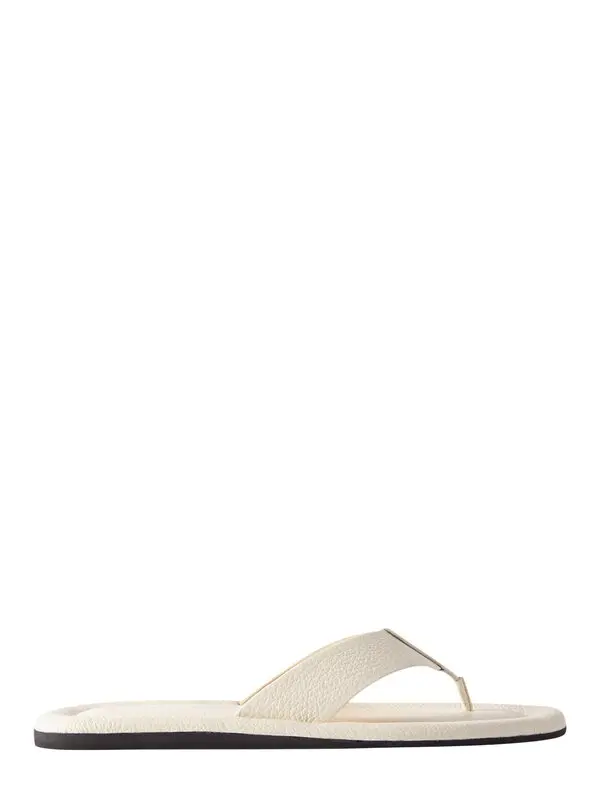 Proenza Schouler Cooper Textured-leather Flip Flops - Cream