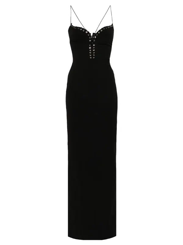 LUDOVIC DE SAINT SERNIN Cleavage Crepe Maxi Dress - Black