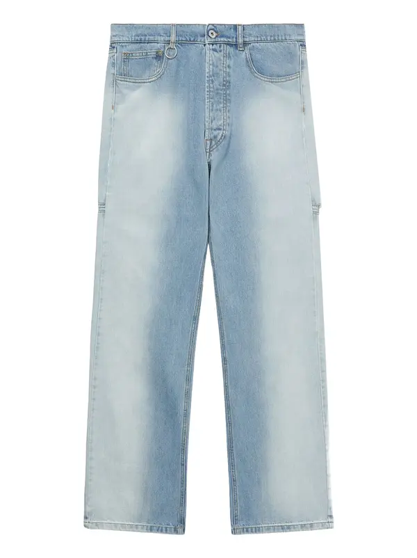 Random Identities Cut-out Straight-leg Jeans - Blue