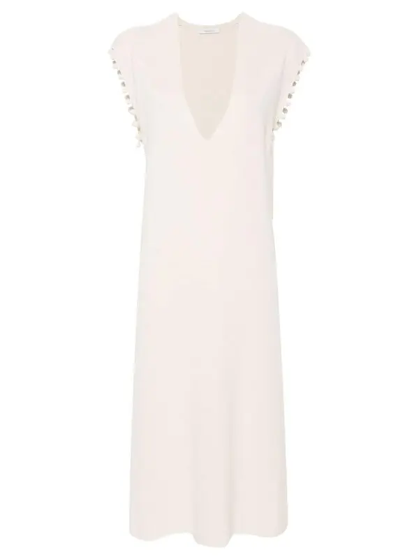 Max Mara Crochet-trim Cotton Midi Dress - Neutrals