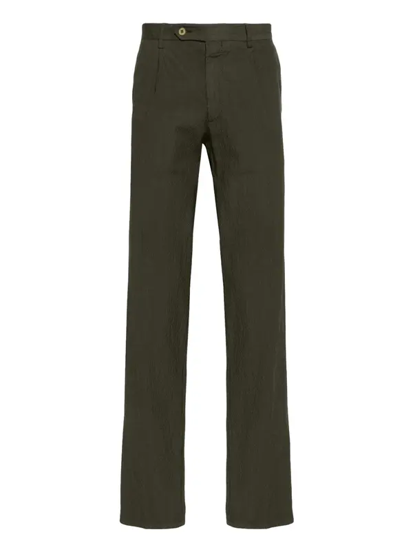 ROTA Striped Seersucker Trousers - Green