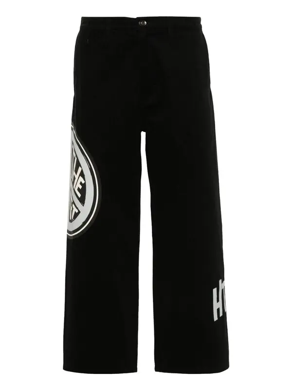 HONOR THE GIFT Peace-print Straight-leg Trousers - Black