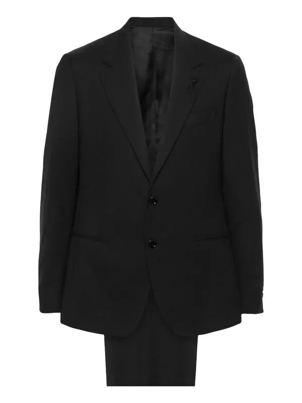 LARDINI Single Breasted Wool Suit - Black
