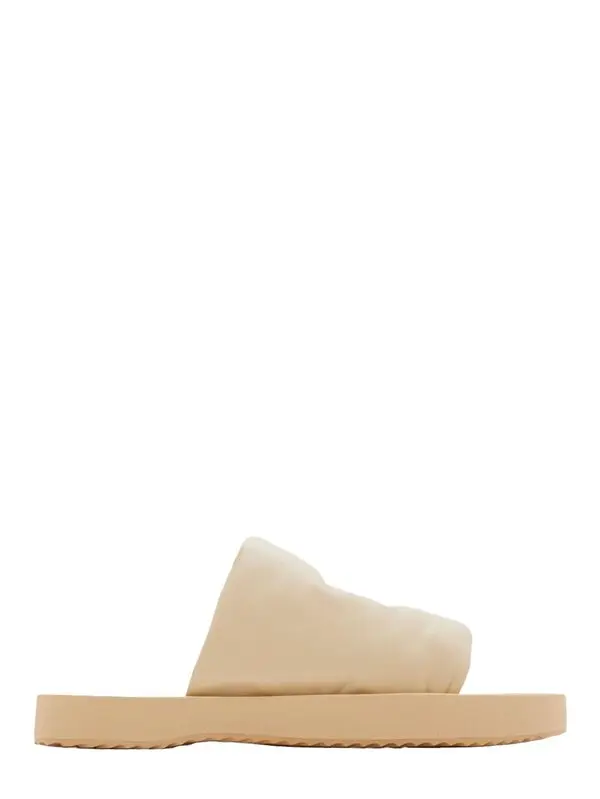 Burberry Lambskin Equestrian Knight Slides - Neutrals
