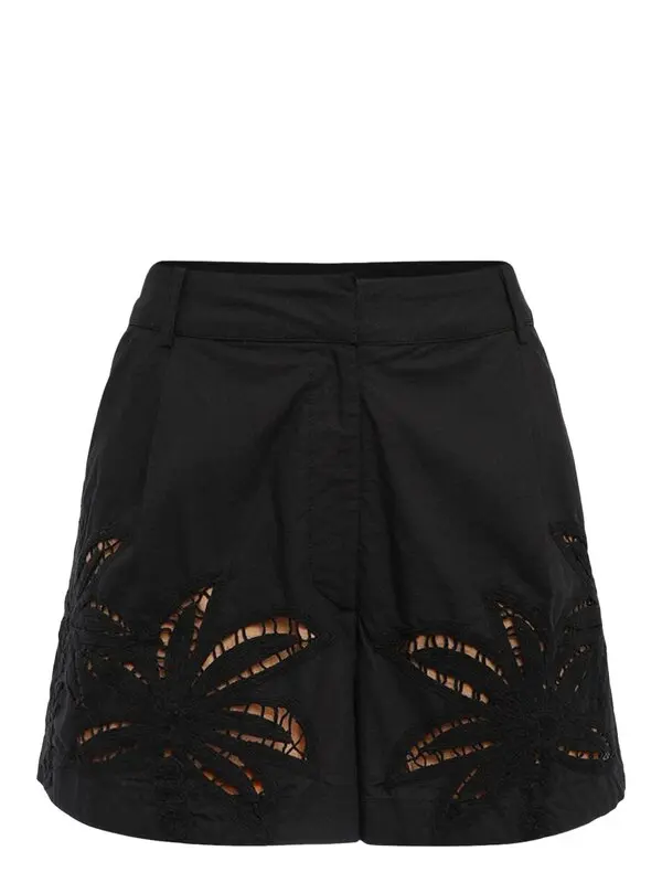 Hemant & Nandita Lani Cotton Mini Shorts - Black