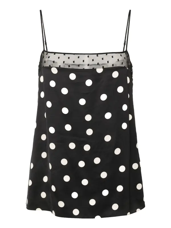 Stella McCartney Polka-dot Satin Top - Black