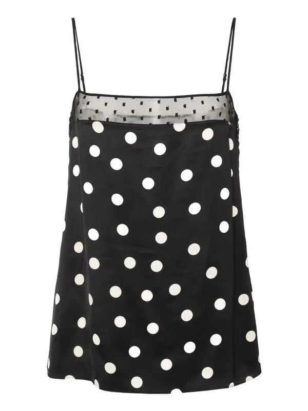 Stella McCartney Polka-dot Satin Top - Black