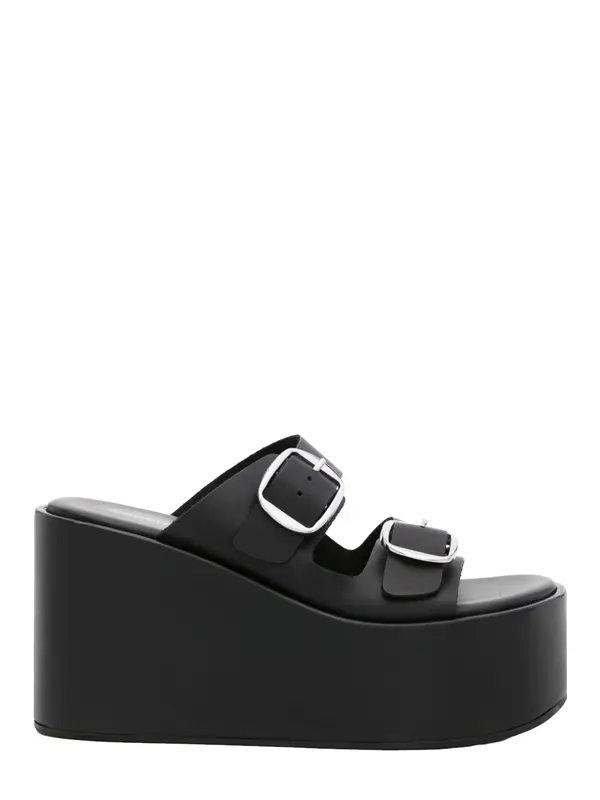 Coperni 100mm Leather Wedge Sandals - Black