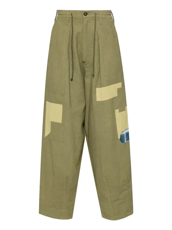 STORY MFG. Panelled Organic Cotton Trousers - Green