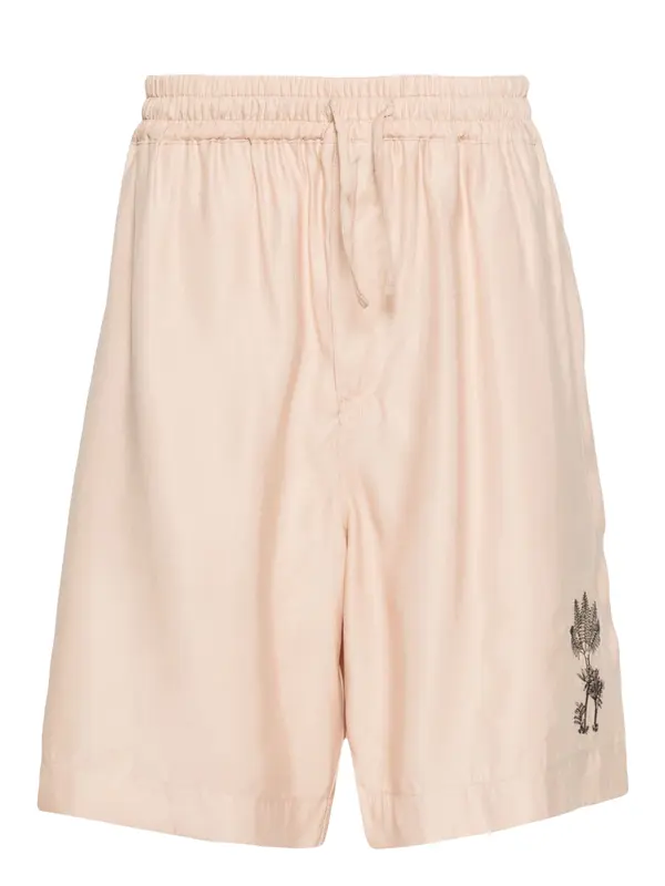 Emporio Armani Embroidered-motif Bermuda Shorts - Neutrals