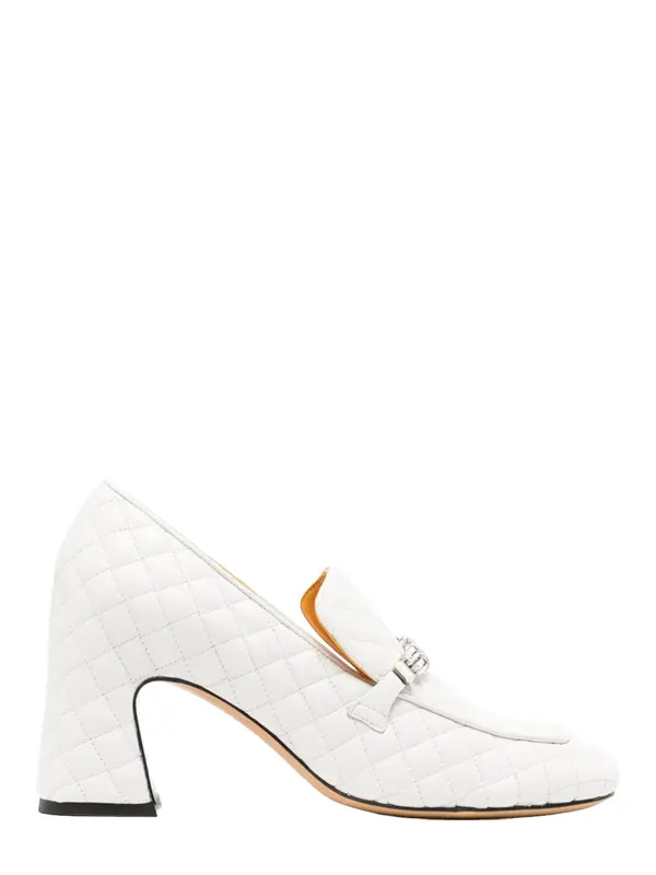 MADISON.MAISON 70mm Quilted Leather Pumps - White