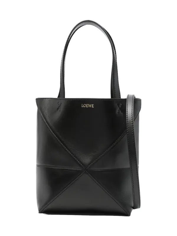 Loewe Mini Puzzle Fold Tote Bag - Black