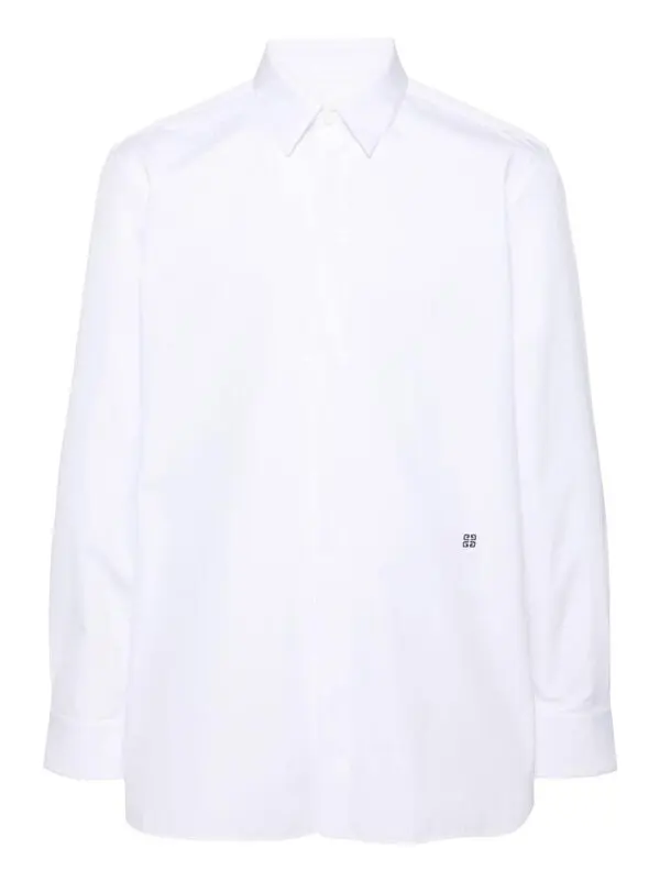 Givenchy 4g-embroidered Poplin Shirt - White