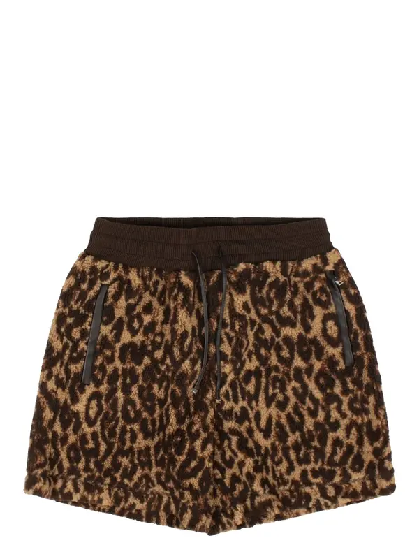 Amiri Leopard-print Fleece Shorts - Brown