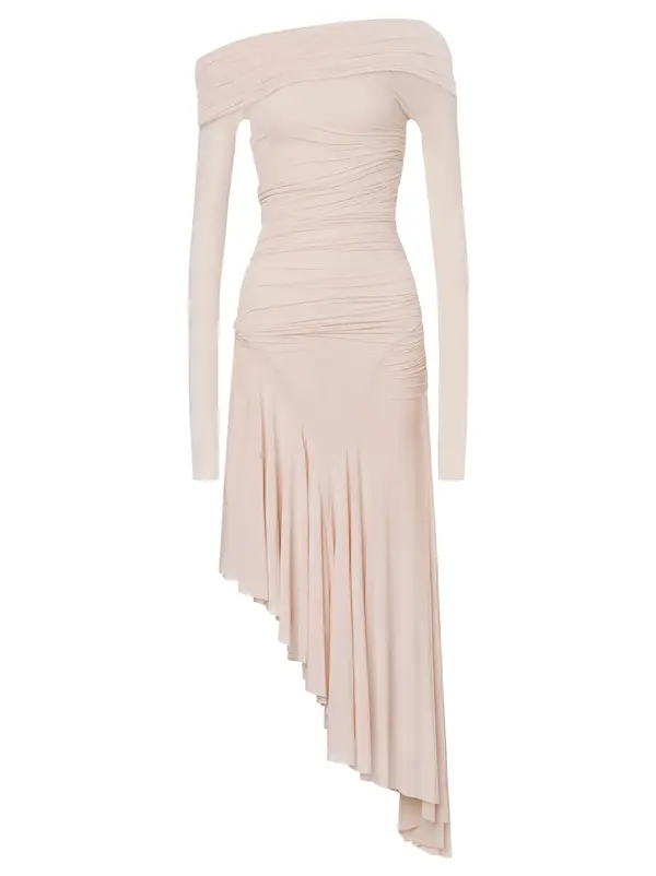 Philosophy Di Lorenzo Serafini Draped Asymmetric Midi Dress - Pink