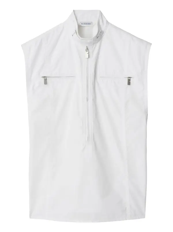 Burberry Half-zip Sleeveless Top - White