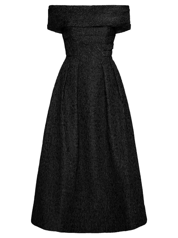 Rebecca Vallance Helene Off-shoulder Midi Dress - Black