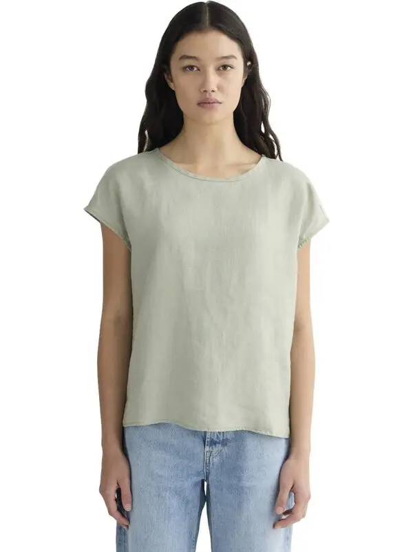 Everlane Linen Muscle Top - Seagrass