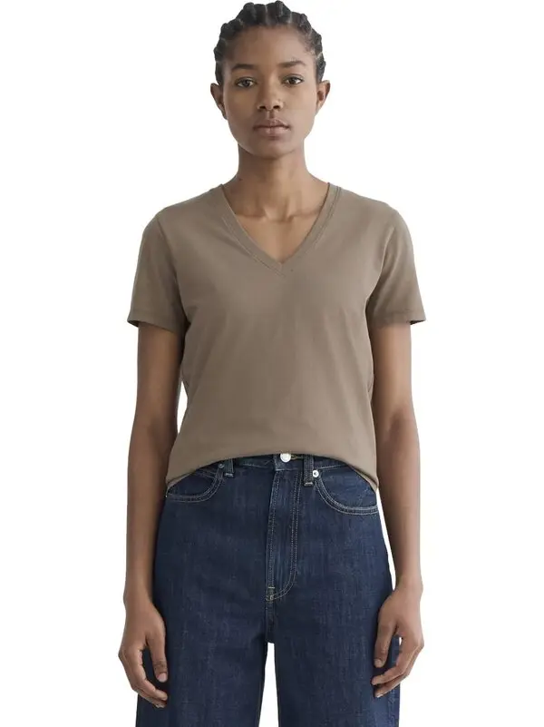 Everlane Slim V-neck T-shirt - Clay