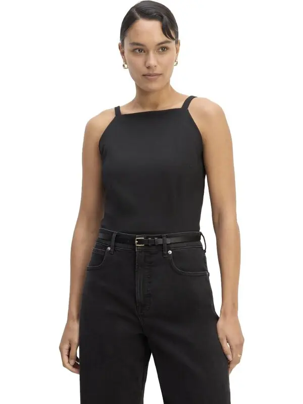 Everlane High-neck Cropped Tank Top - Black