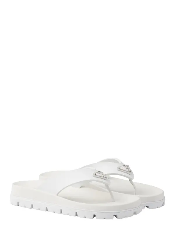Prada Rubber Thong Sandals - White
