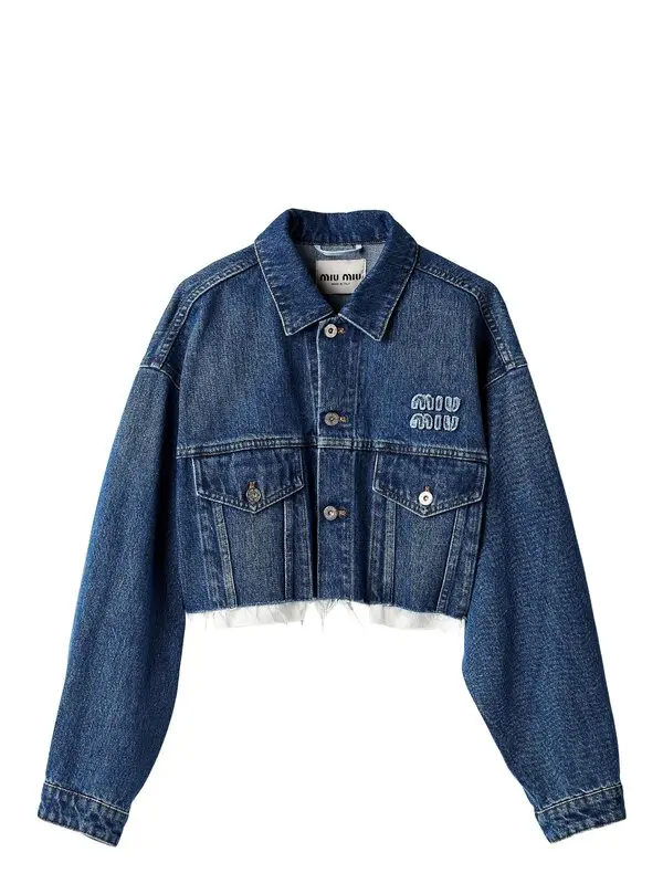 Miu Miu Denim Blouson Jacket - Navy