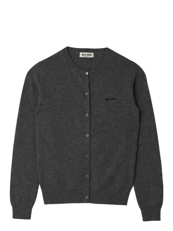 Miu Miu Cashmere Knit Cardigan - Slate Gray