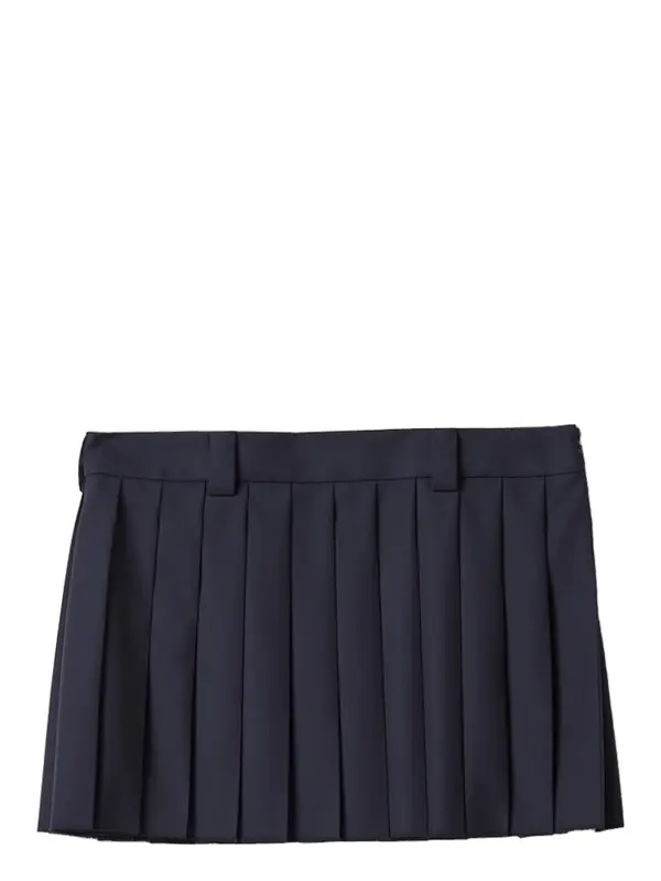 Miu Miu Pleated Mini Skirt - Navy