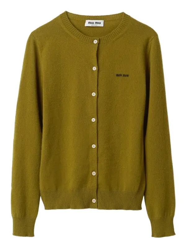 Miu Miu Cashmere Knit Cardigan - Fern Green