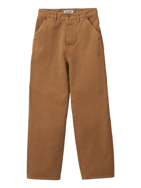 Miu Miu Garment-dyed Gabardine Straight Pants - Cord