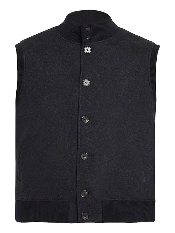 Loro Piana Cashmere Vest - Blue Navy/grey Melange