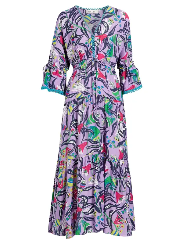 Diane Von Furstenberg Boris Floral-print Midi Dress - Lavender