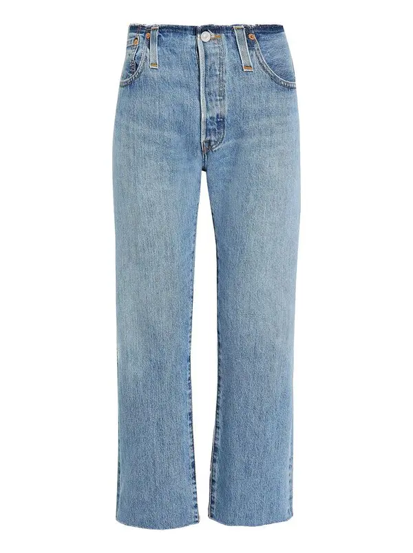 RE/DONE WITH LEVI'S Levi's Cropped High-rise Straight-leg Jeans - Light Denim