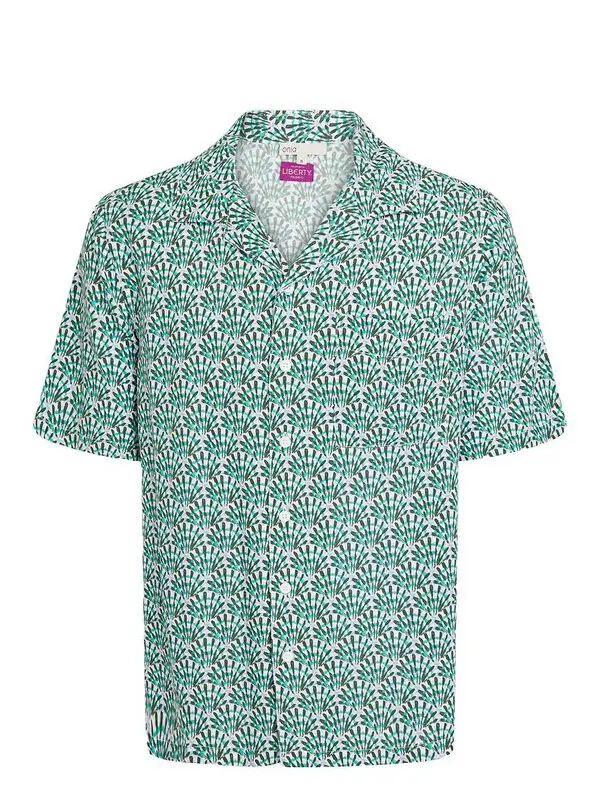 Onia Printed Woven Shirt - Dark Green