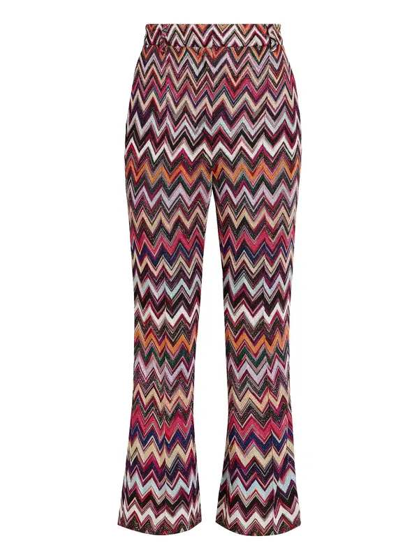 Missoni Metallic Crochet-knit Flared Pants - Fuchsia