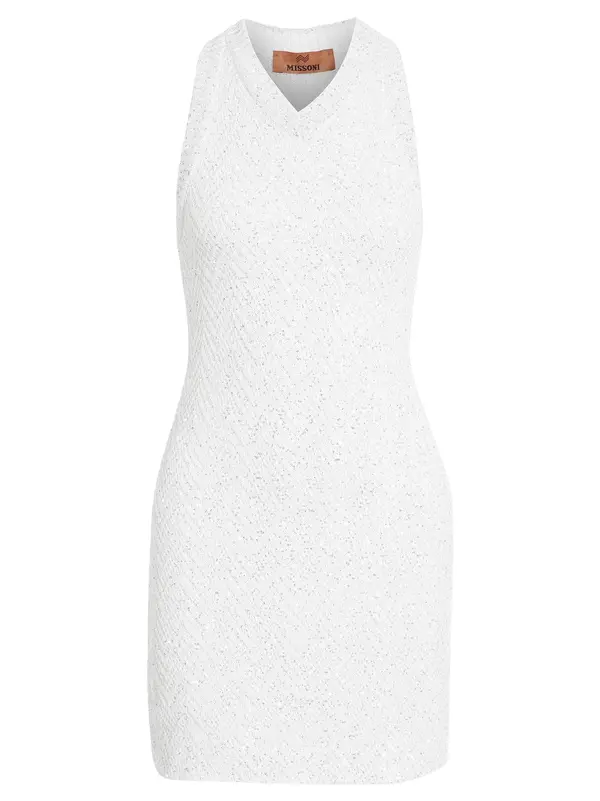 Missoni Sequin-embellished Crochet-knit Mini Dress - White