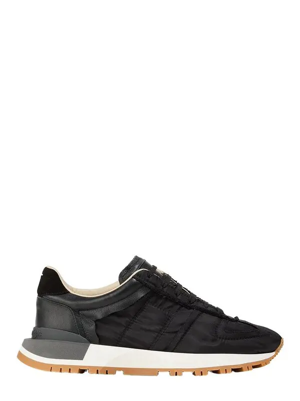 MAISON MARGIELA Leather-trimmed Shell Sneakers - Black