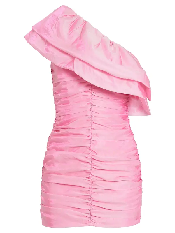 Remain Birger Christensen Tabbina One-shoulder Ruffled Organza Mini Dress - Pink