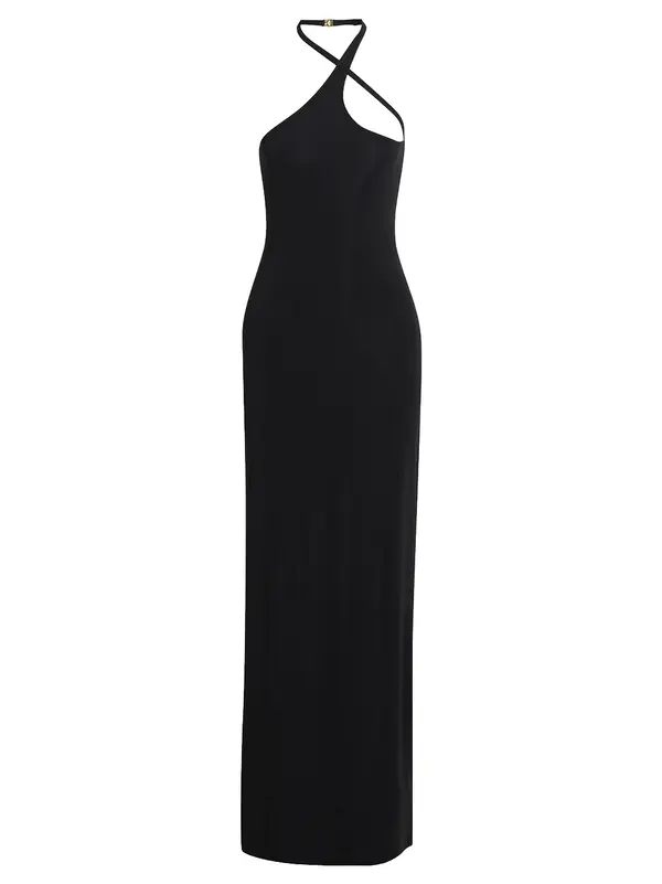 NILI LOTAN Manette Cutout Jersey Maxi Dress - Black