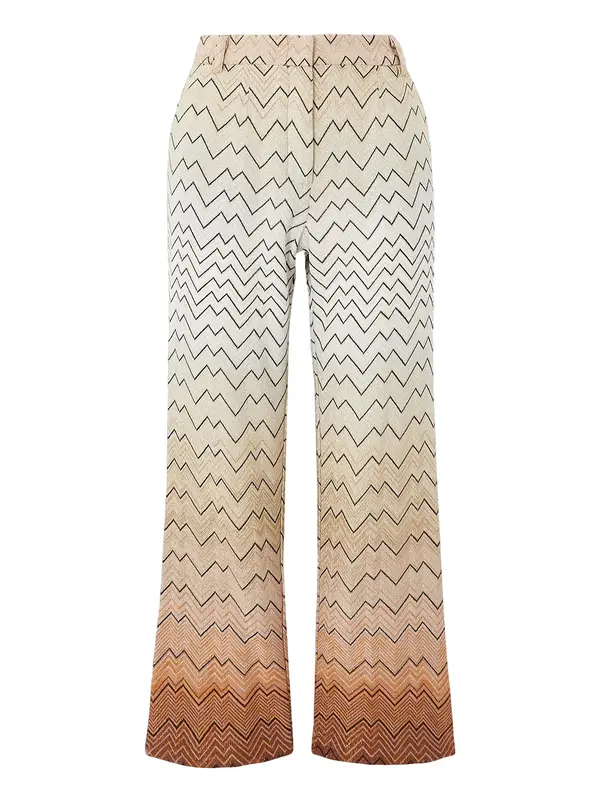 Missoni Dégradé Crochet-knit Bootcut Pants - Beige