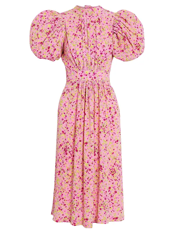 Remain Birger Christensen Floral-print Jacquard Midi Dress - Pink