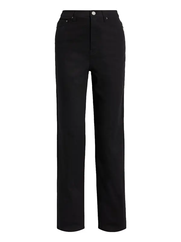 Remain Birger Christensen Crystal-embellished Straight-leg Jeans - Black