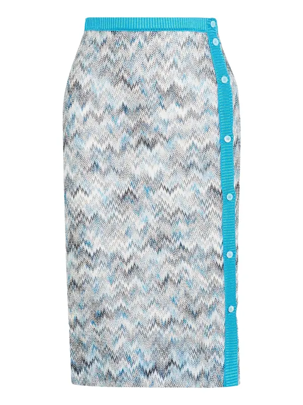 Missoni Crochet-knit Pencil Skirt - Turquoise